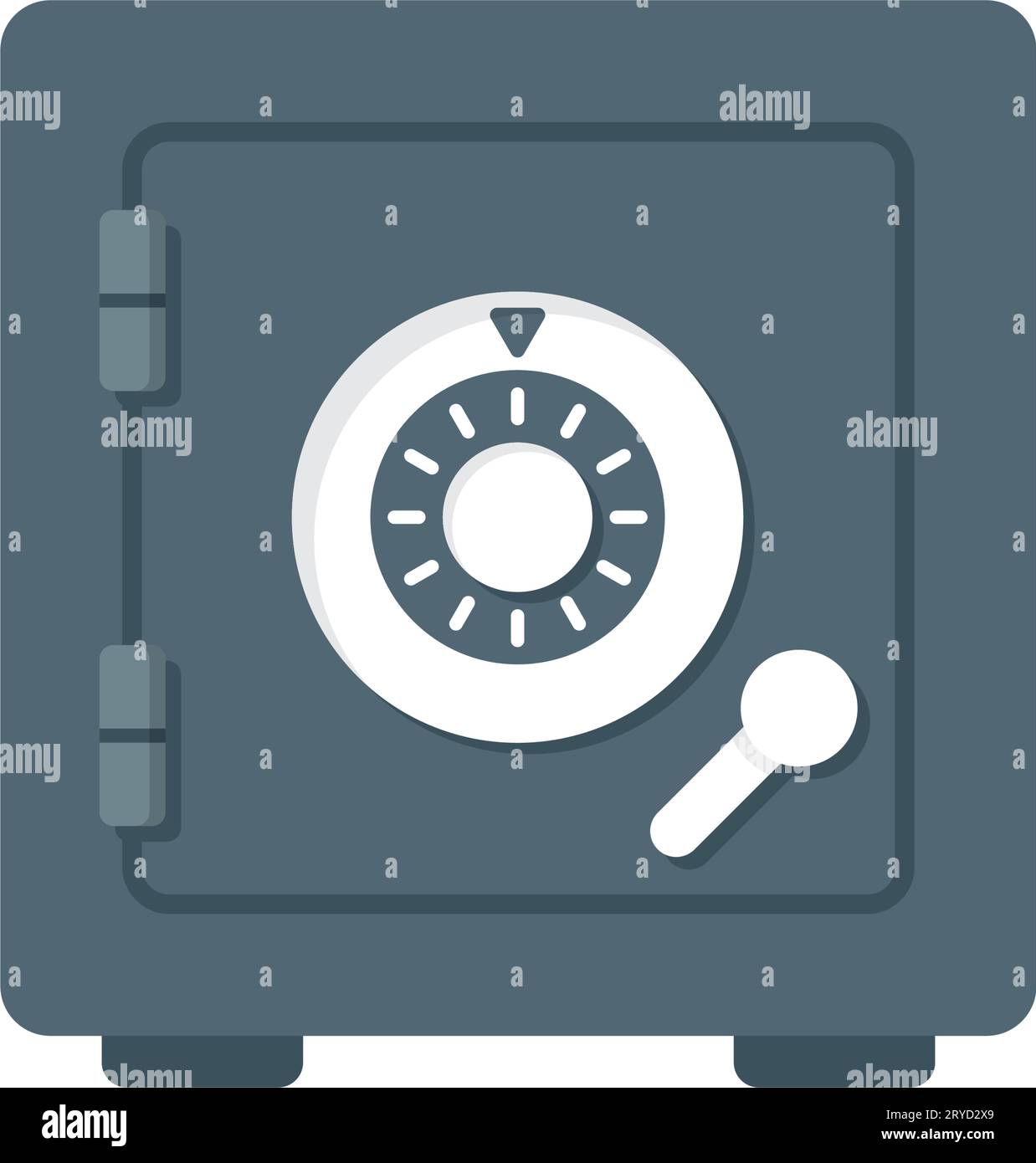 Metal bank safe icon in flat style. Money vault vector illustration on ...