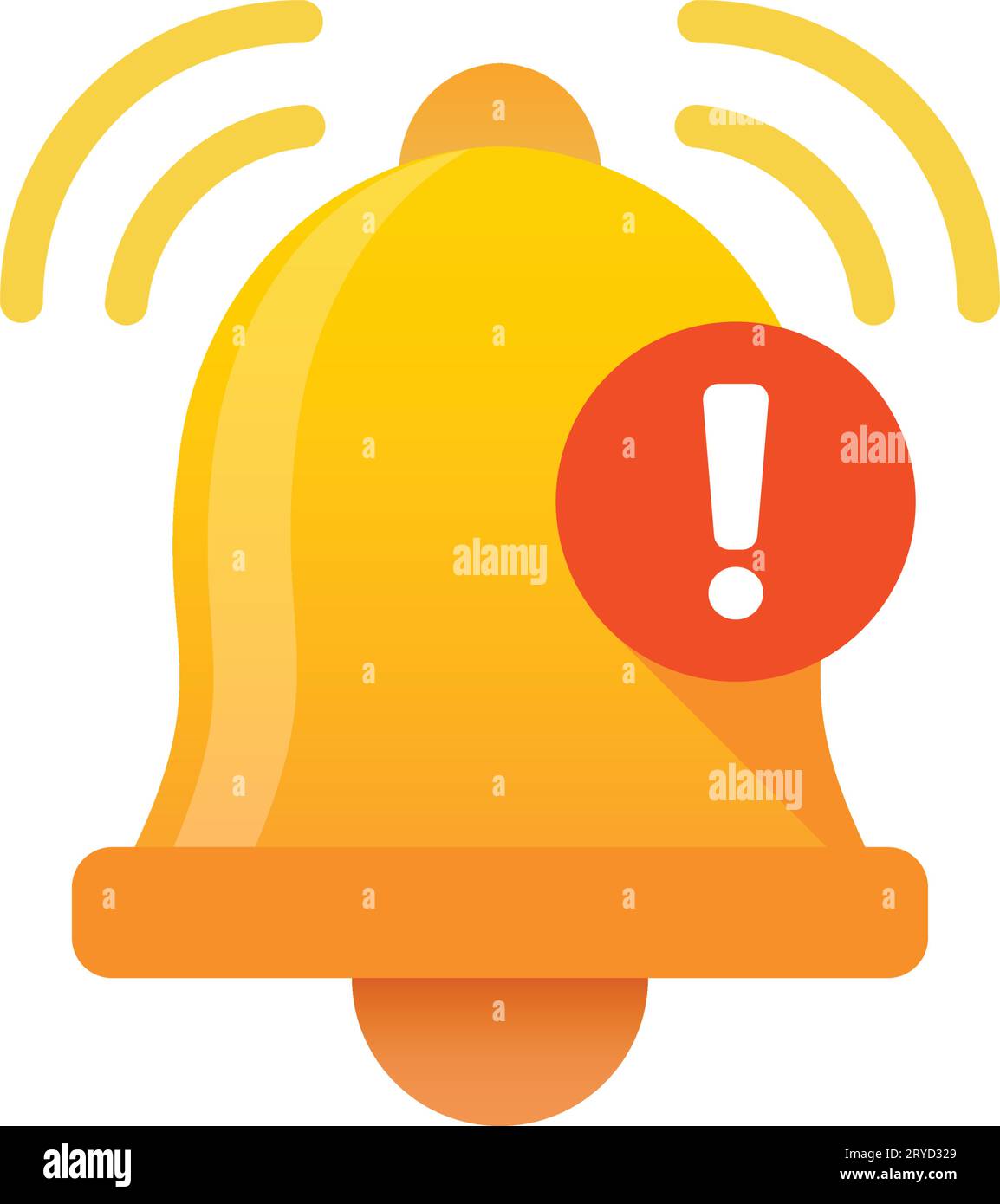 Notification bell icon in flat style. Incoming inbox message vector illustration on isolated ...