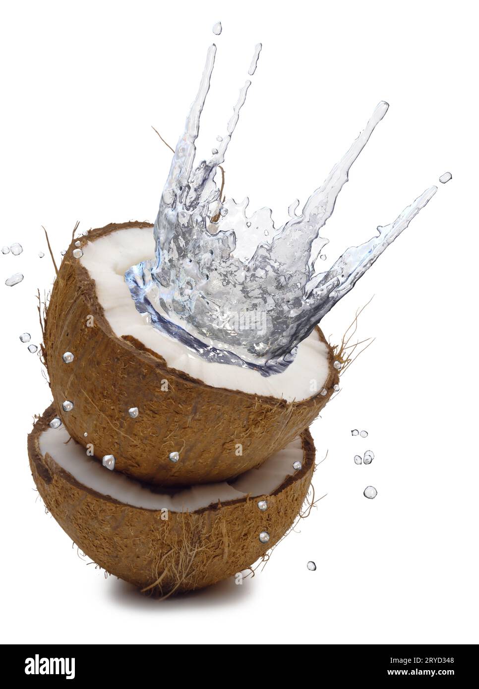 Splash of juice in coconut Stock Photo - Alamy