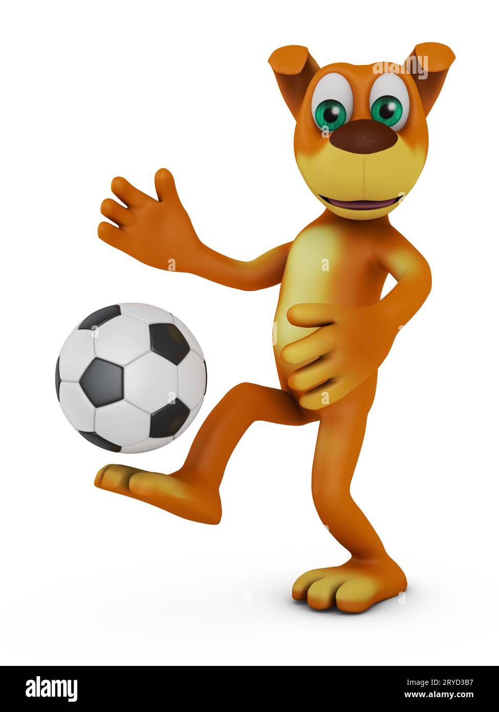 Dog playing in football Stock Photo - Alamy