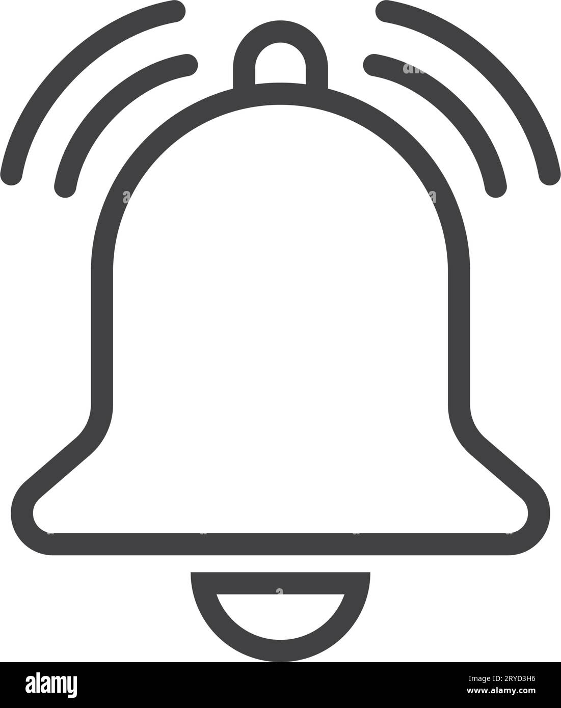 Notification bell icon in flat style. Incoming inbox message vector ...