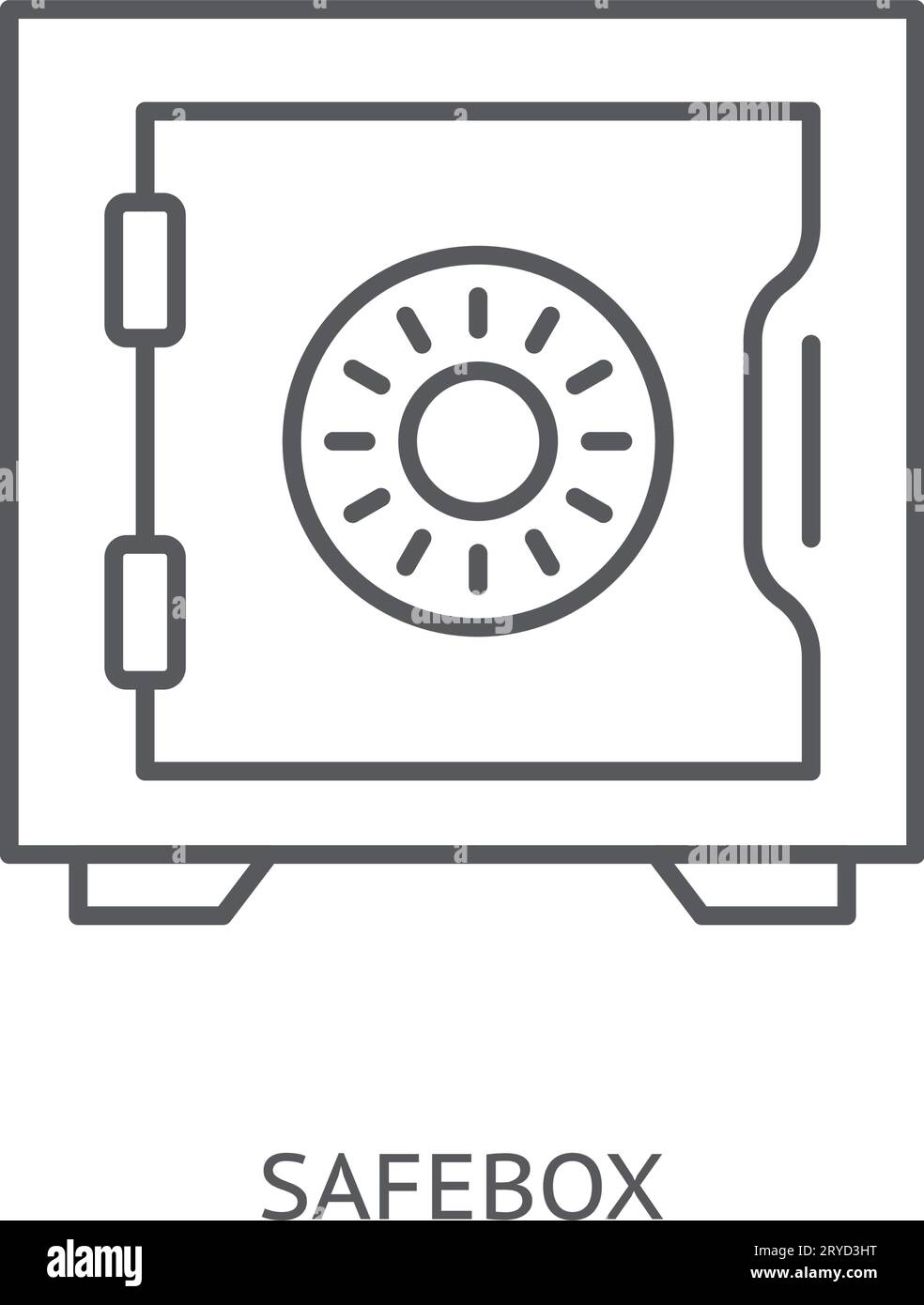 Metal bank safe icon in flat style. Money vault vector illustration on ...