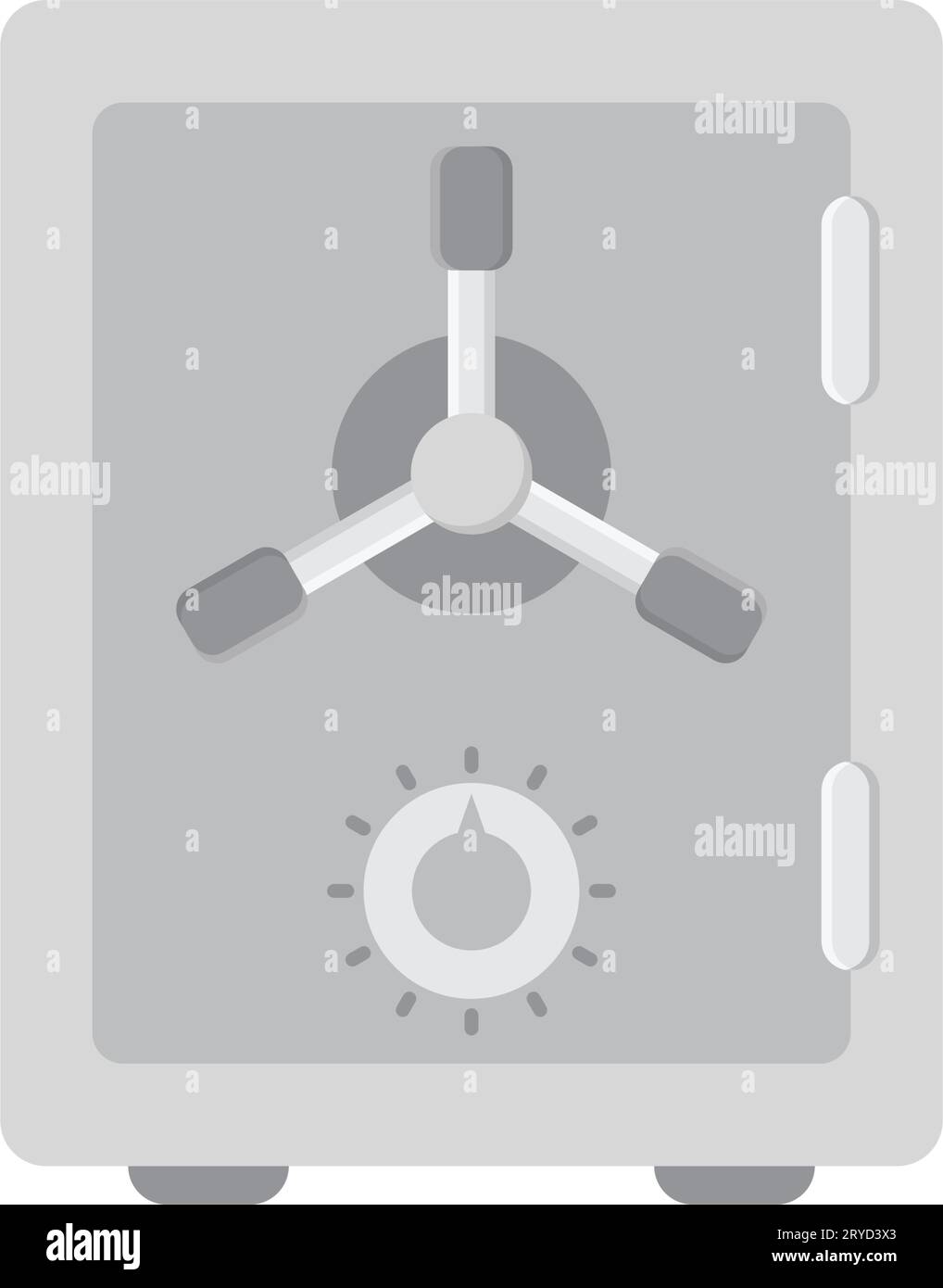 Metal bank safe icon in flat style. Money vault vector illustration on ...