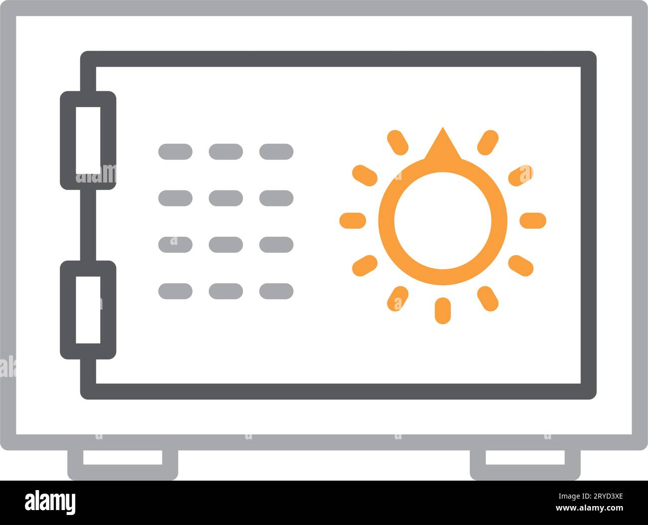Metal bank safe icon in flat style. Money vault vector illustration on ...