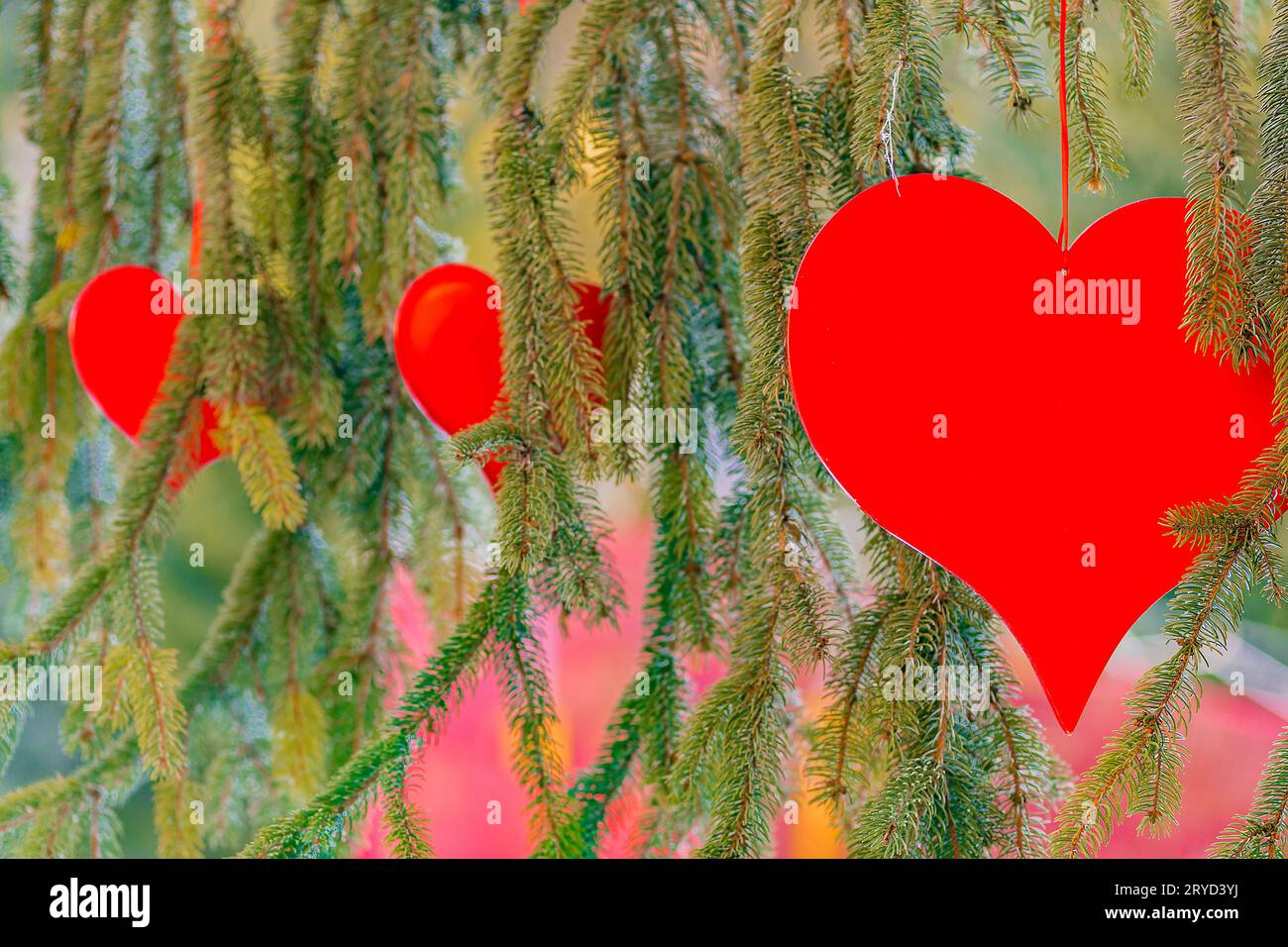 Three red hearts Stock Photo - Alamy