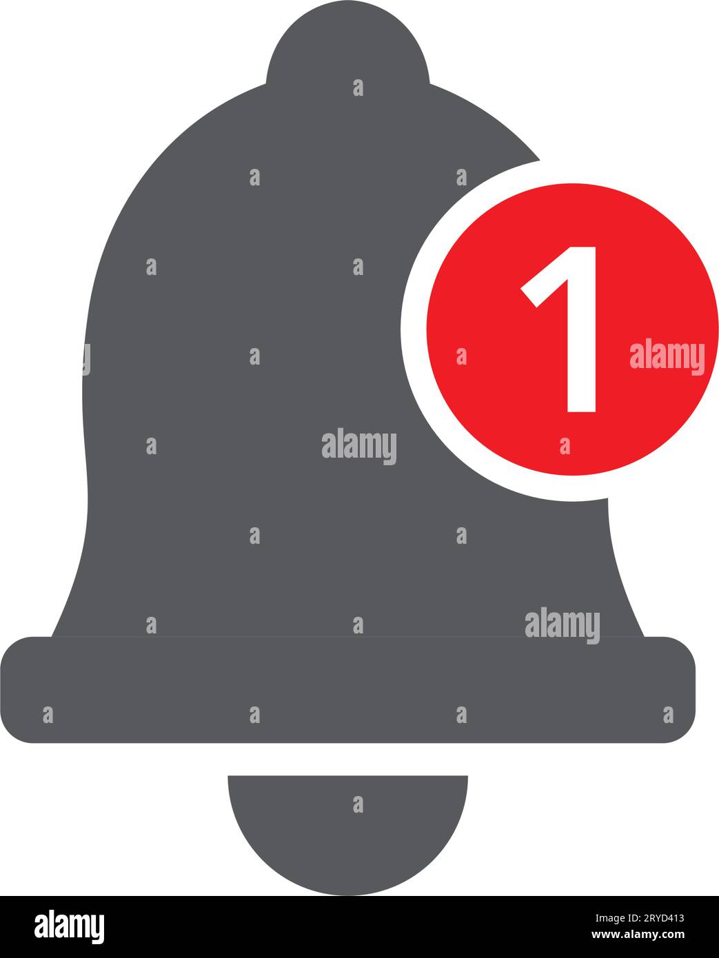 Notification bell icon in flat style. Incoming inbox message vector ...