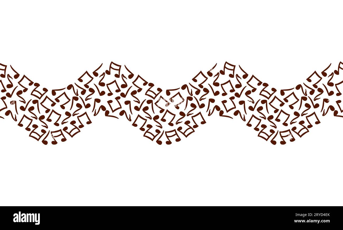 Musical notes, seamless border. Vector illustration. Design element for ...