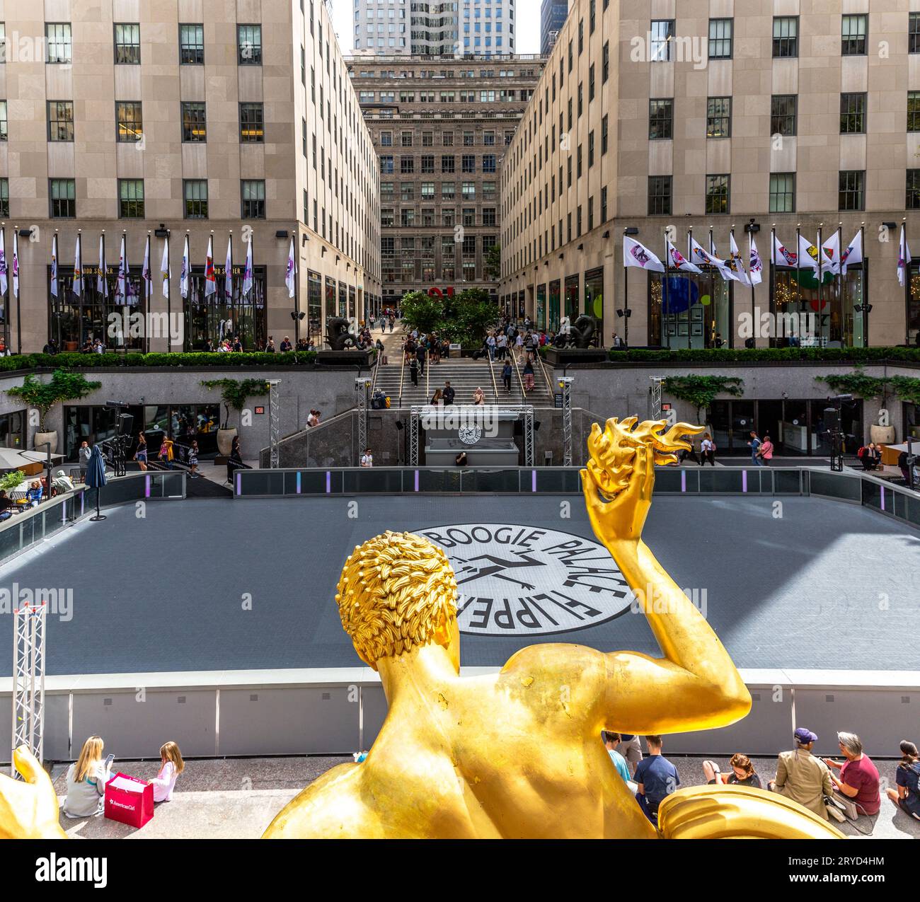 ROCKERFELLER CENTER, NEW YORK, USA, - SEPTEMBER 15, 2023. A landscape ...