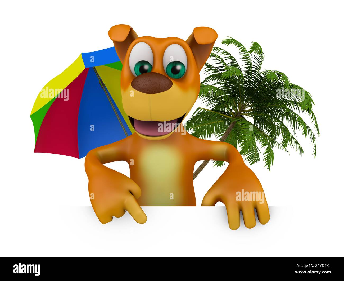 Dog is pointing down Stock Photo - Alamy