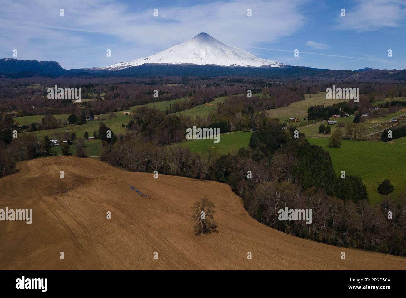 Pucon, Araucania, Chile. 30th Sep, 2023. Aerial view of the Villarrica ...