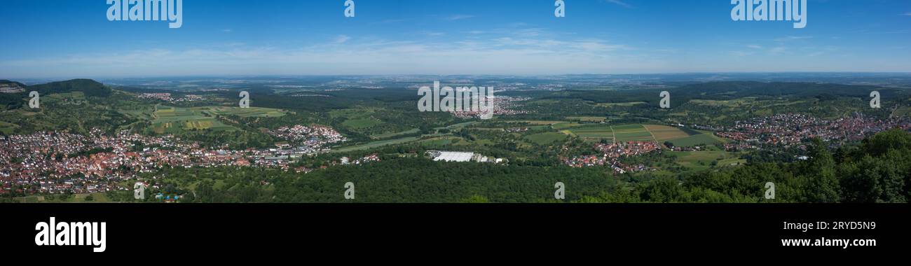 This is the view from the viewpoint of the castle Burg Hohenneuffen on ...