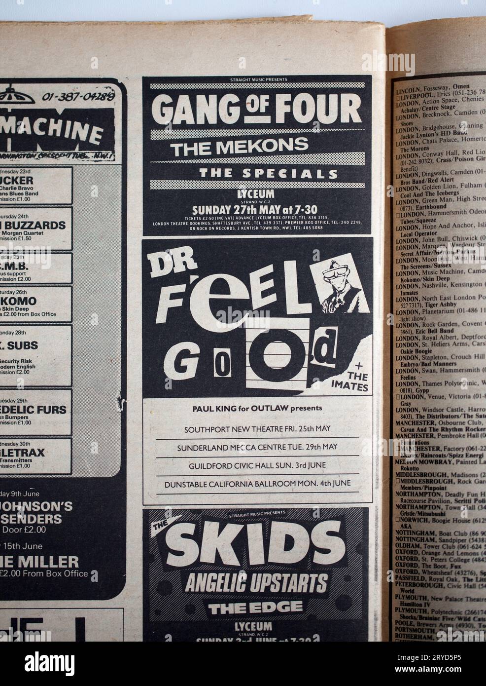 Advert for Concerts in 1970s issue of NME New Musical Express Music ...
