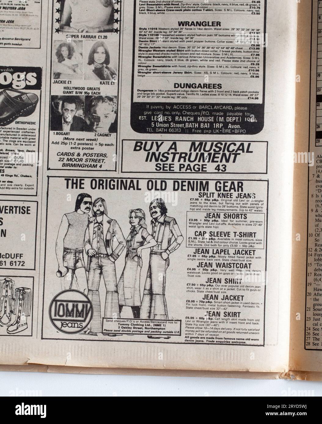 Advert for Clothing in 1970s issue of NME New Musical Express Music ...