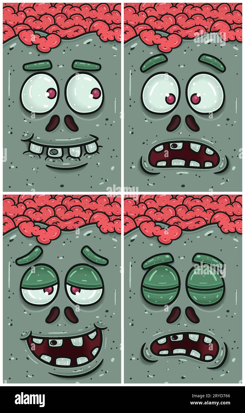 Hopeful, Disbelieving, High And Sleepy Expression of Zombie Face ...