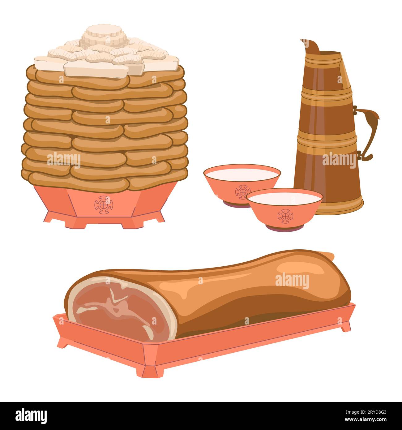 Traditional dishes for the celebration of the Mongolian New Year ...