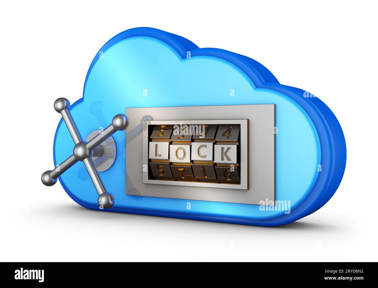 Cloud with a combination lock Stock Photo - Alamy