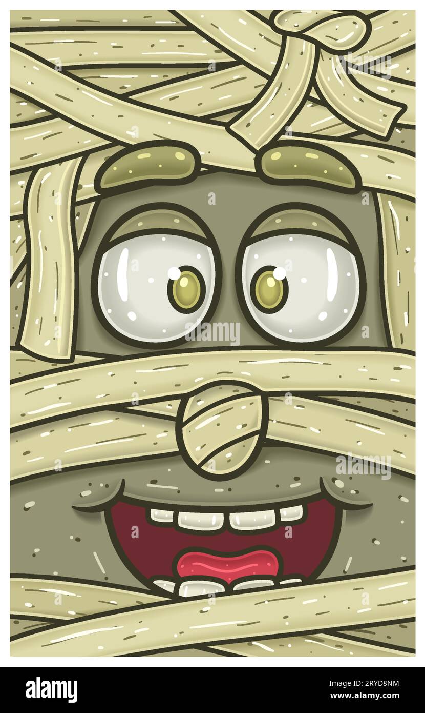 Happy Expression of Mummy Face Expression Character Cartoon. Wallpaper ...