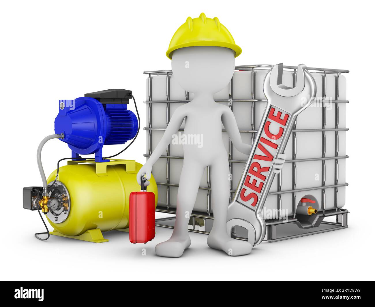 Man and pumping station Stock Photo - Alamy