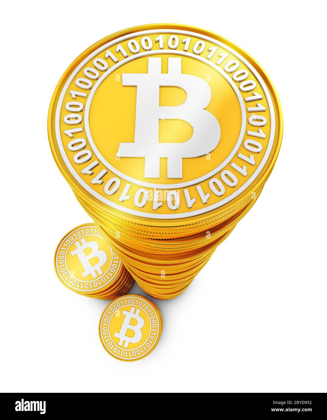 Stack coins virtual coins bitcoins Cut Out Stock Images & Pictures - Alamy