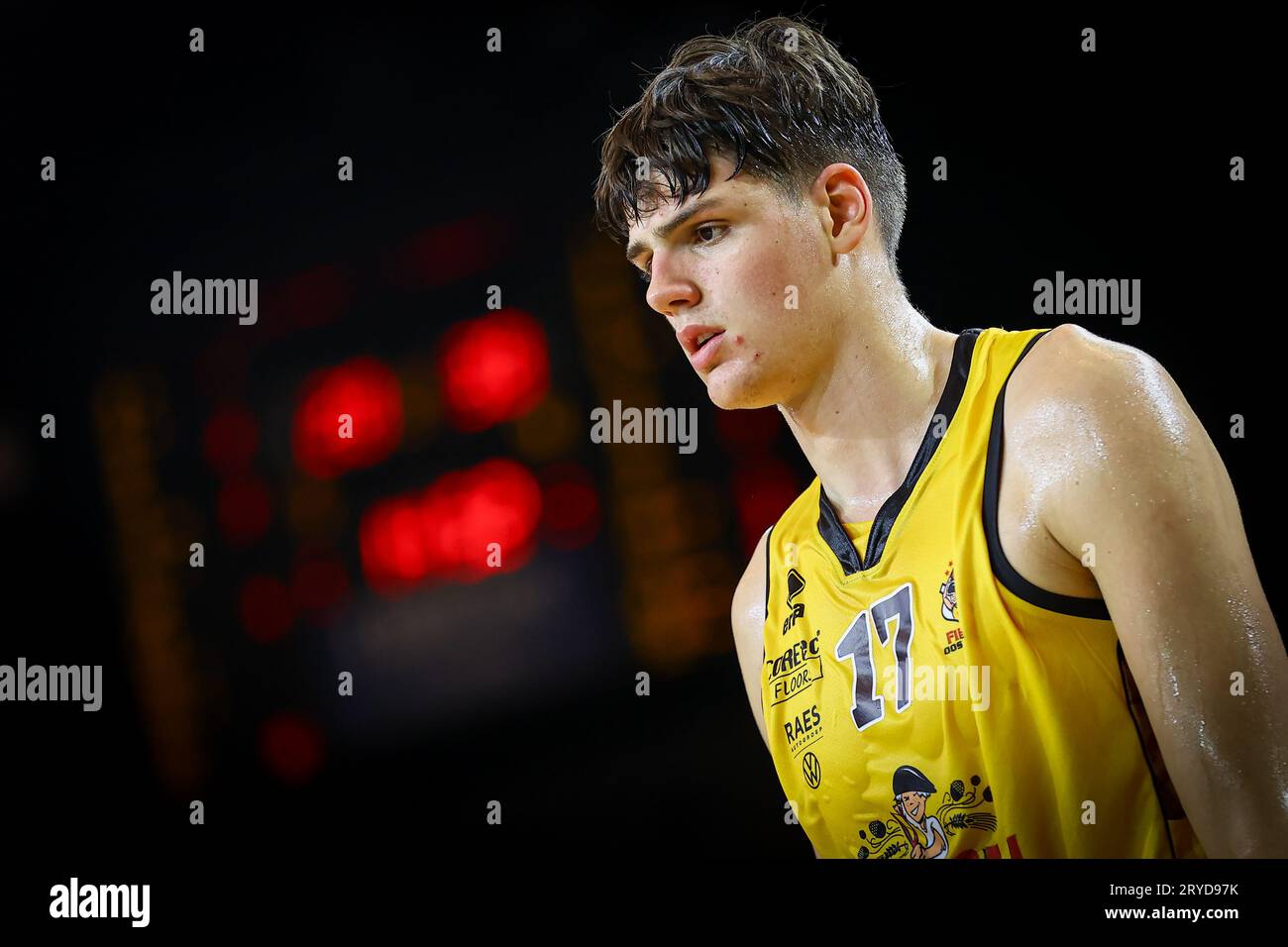 Oostende, Belgium. 30th Sep, 2023. Oostende's Xander Pintelon pictured ...