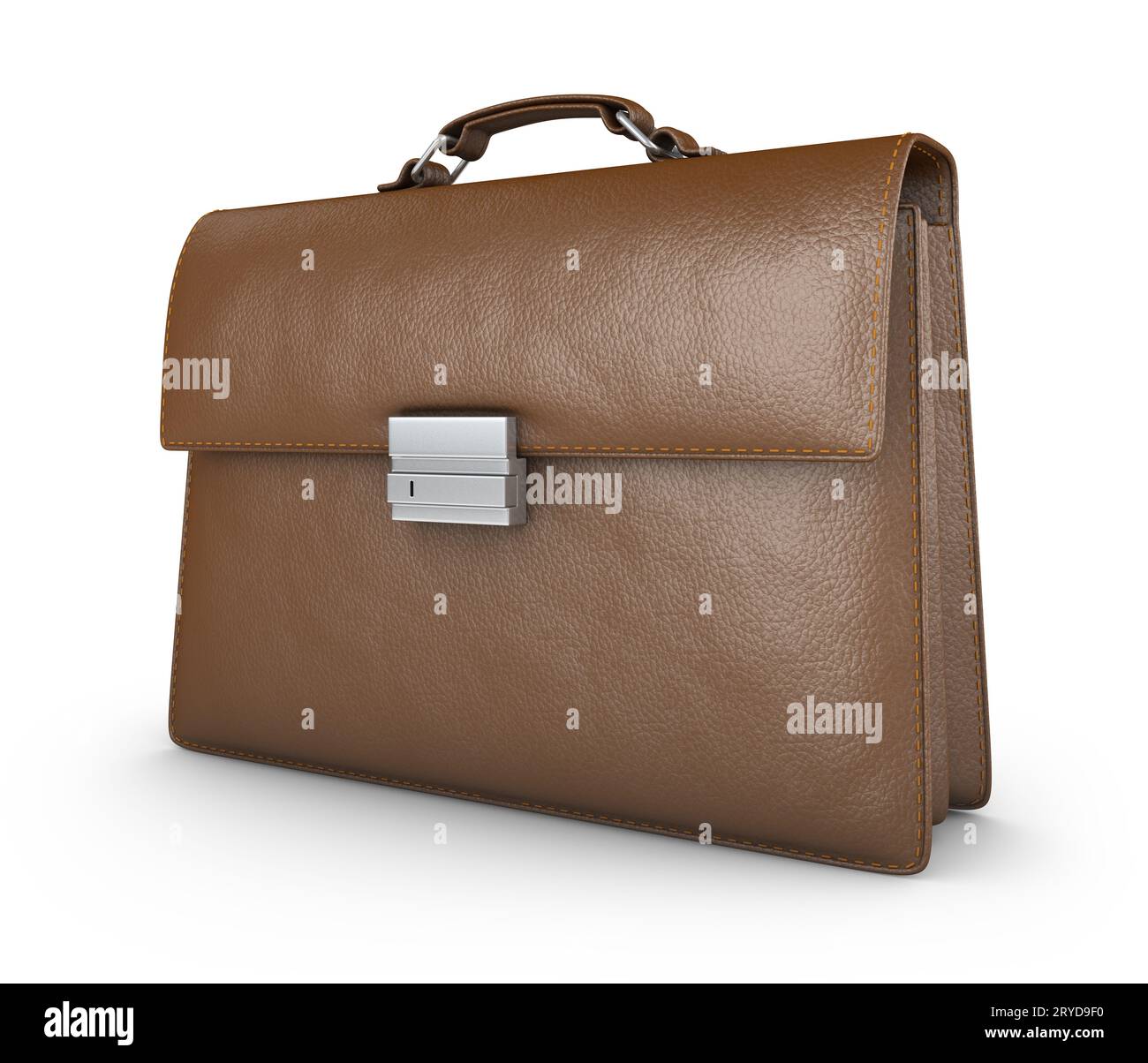 Brown leather briefcase Stock Photo - Alamy