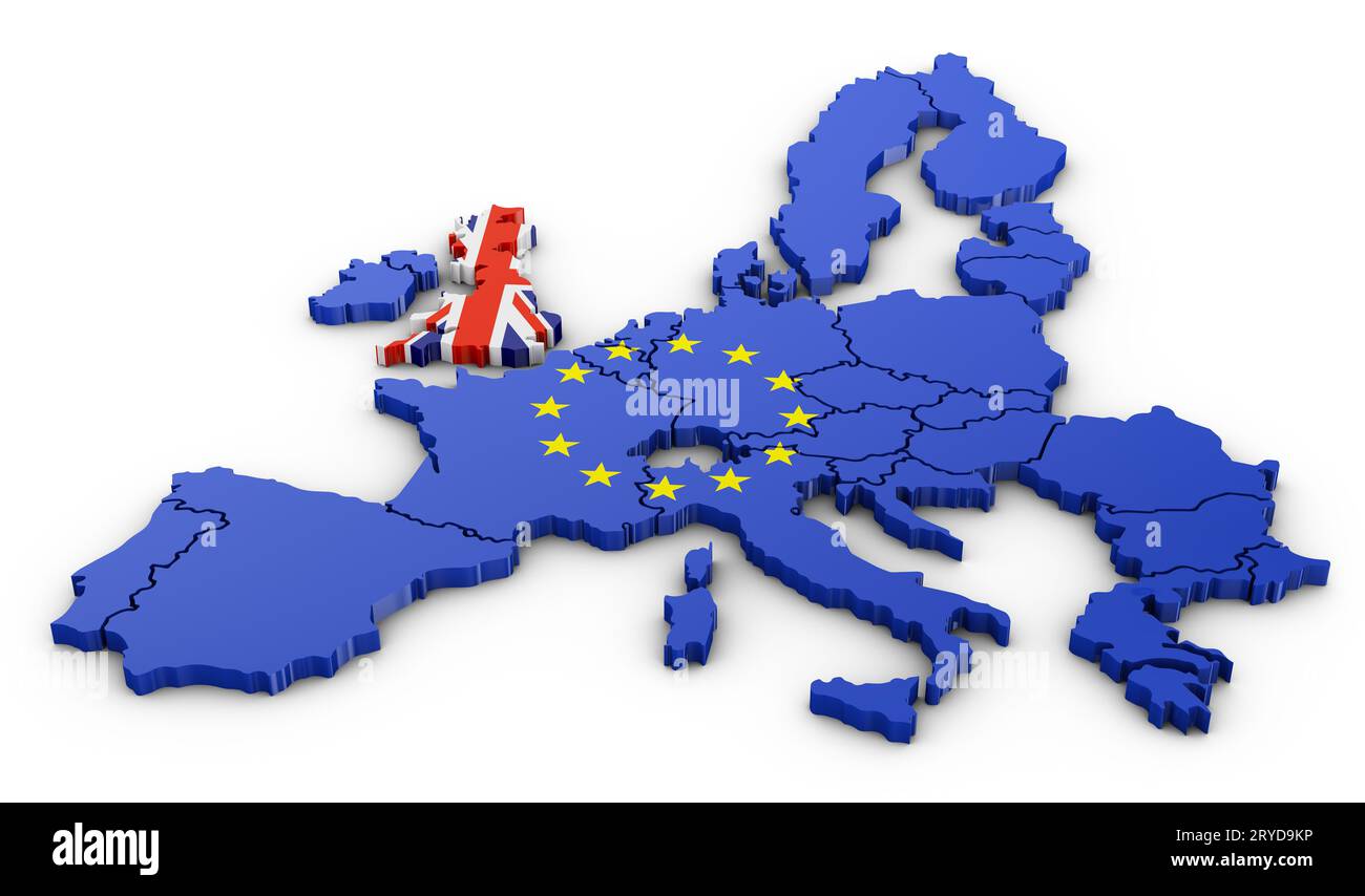 Eu uk flag map Cut Out Stock Images & Pictures - Alamy