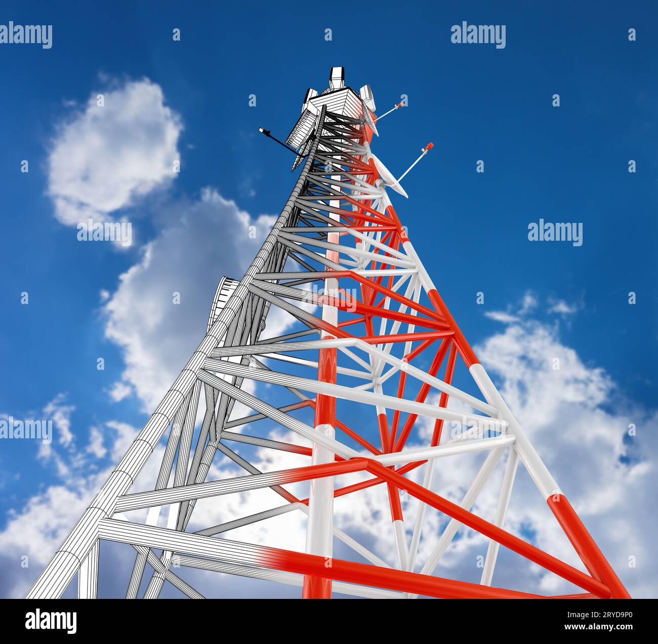 The telecommunication tower Stock Photo - Alamy