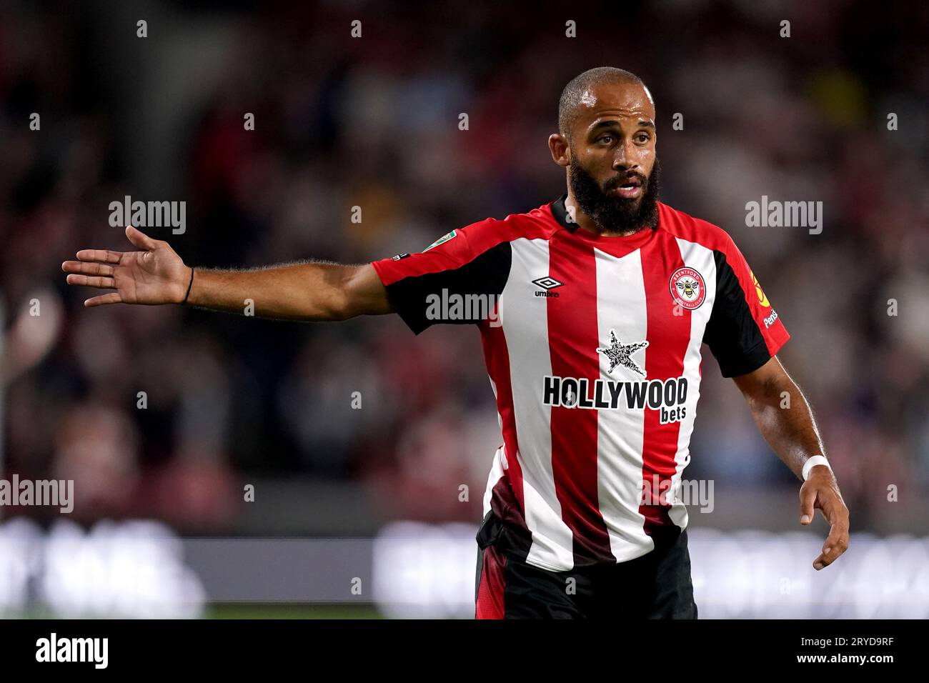 Brentford's Bryan Mbeumo during the Carabao Cup third round match at ...