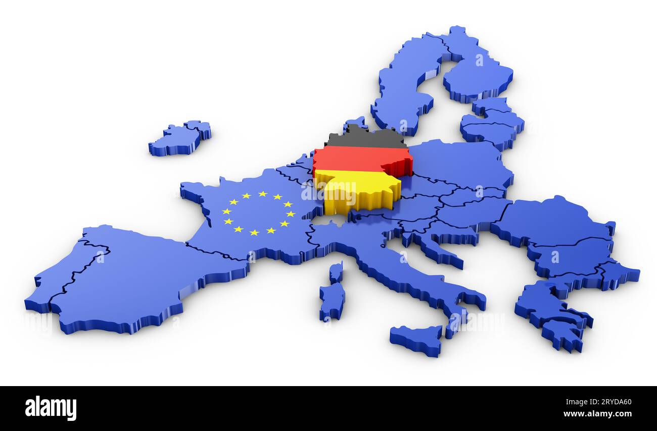 3d germany map flag illustration hi-res stock photography and images ...
