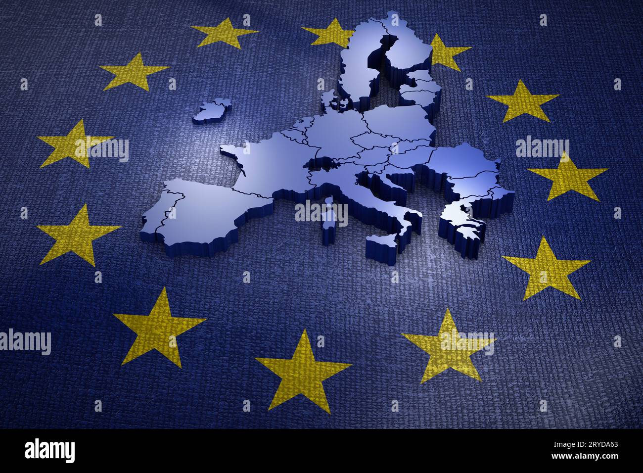 3d european union map hi-res stock photography and images - Alamy