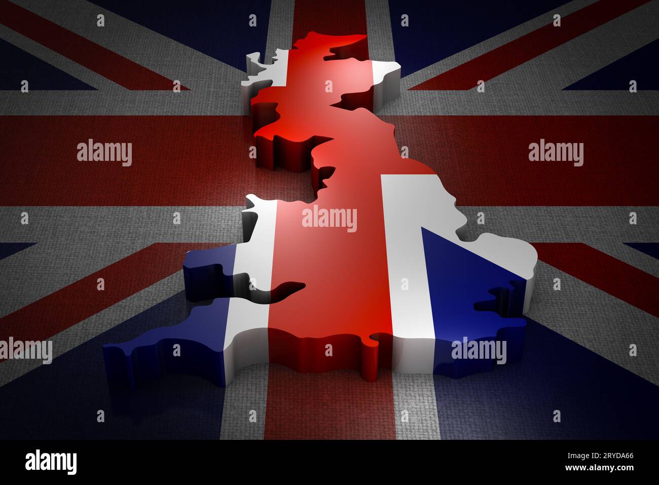 Great britain map with union jack hi-res stock photography and images ...