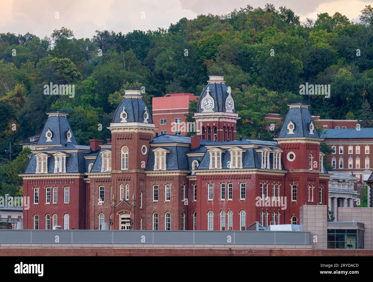 The old Woodburn Hall against the trees of downtown campus at West ...