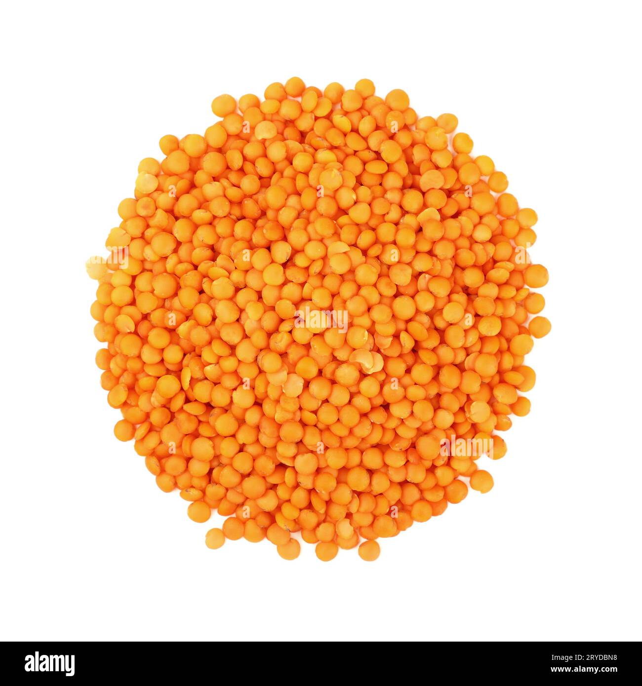 Round shaped orange lentil lens isolated on white Stock Photo - Alamy