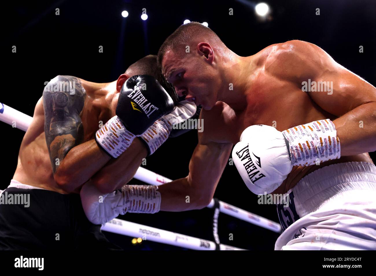 Jimmy Sains (right) and Bartlomiej Stryczek in action during the ...
