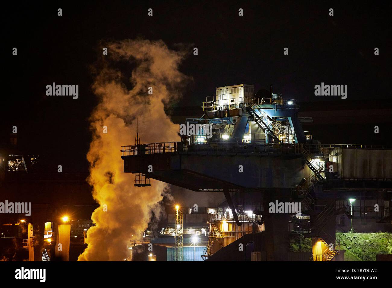 steel mill in the Netherlands at night Stock Photo - Alamy