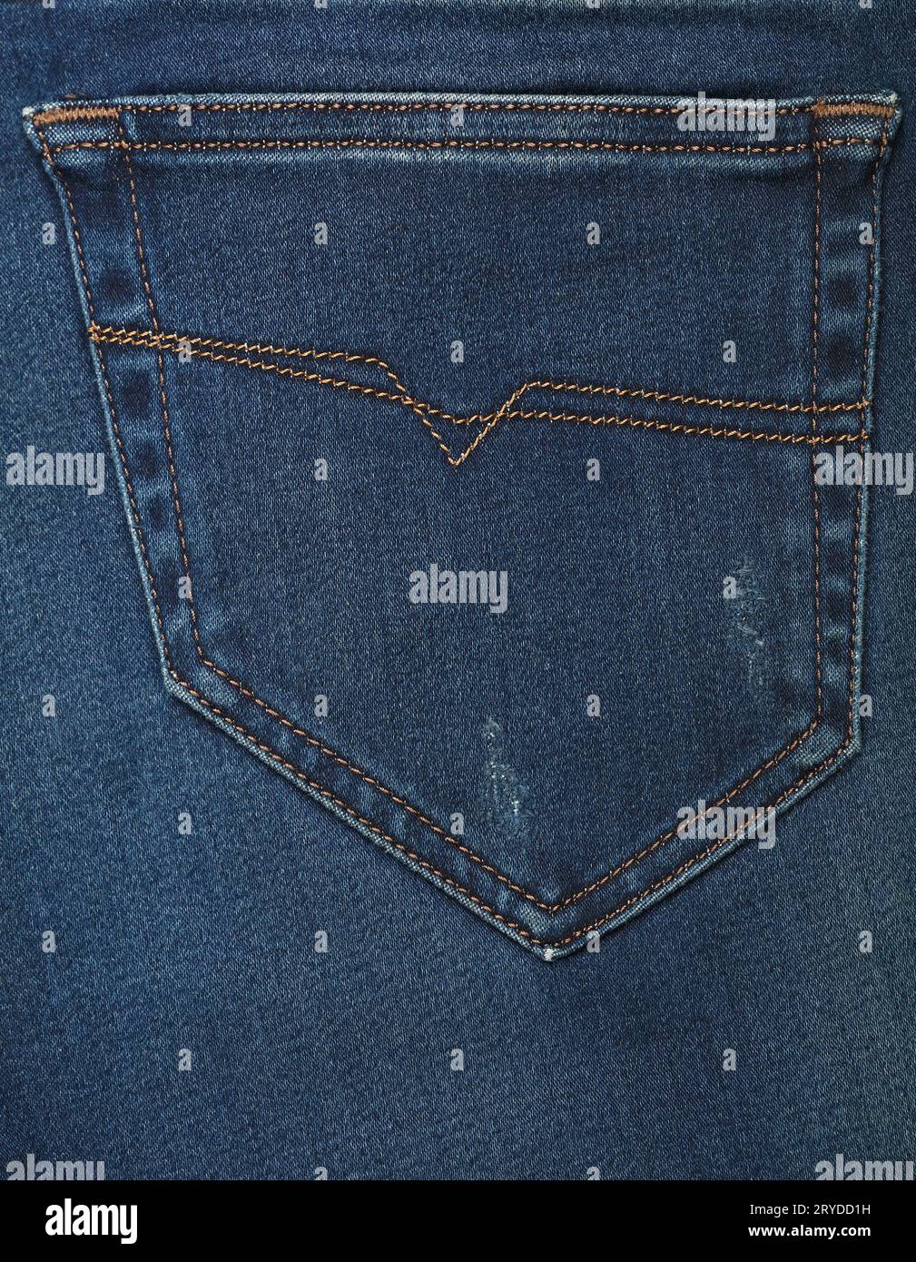 Blue washed jeans denim with pocket Stock Photo - Alamy