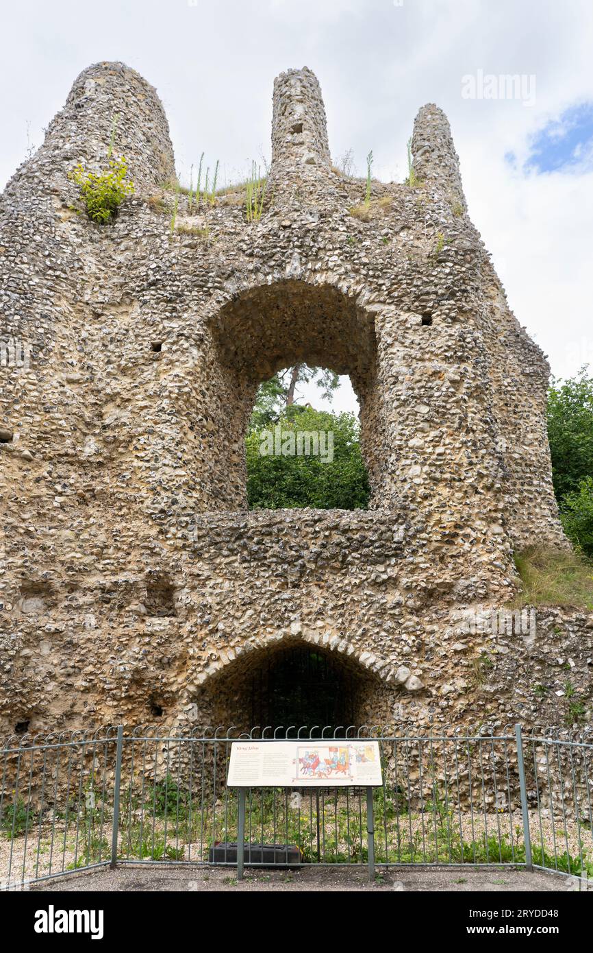 A view inside Odiham Castle octagonal keep, also known as King John's ...