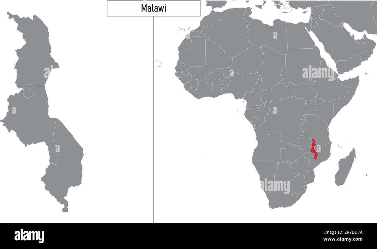 map of Malawi and location on Africa map. Vector illustration Stock Vector Image & Art - Alamy