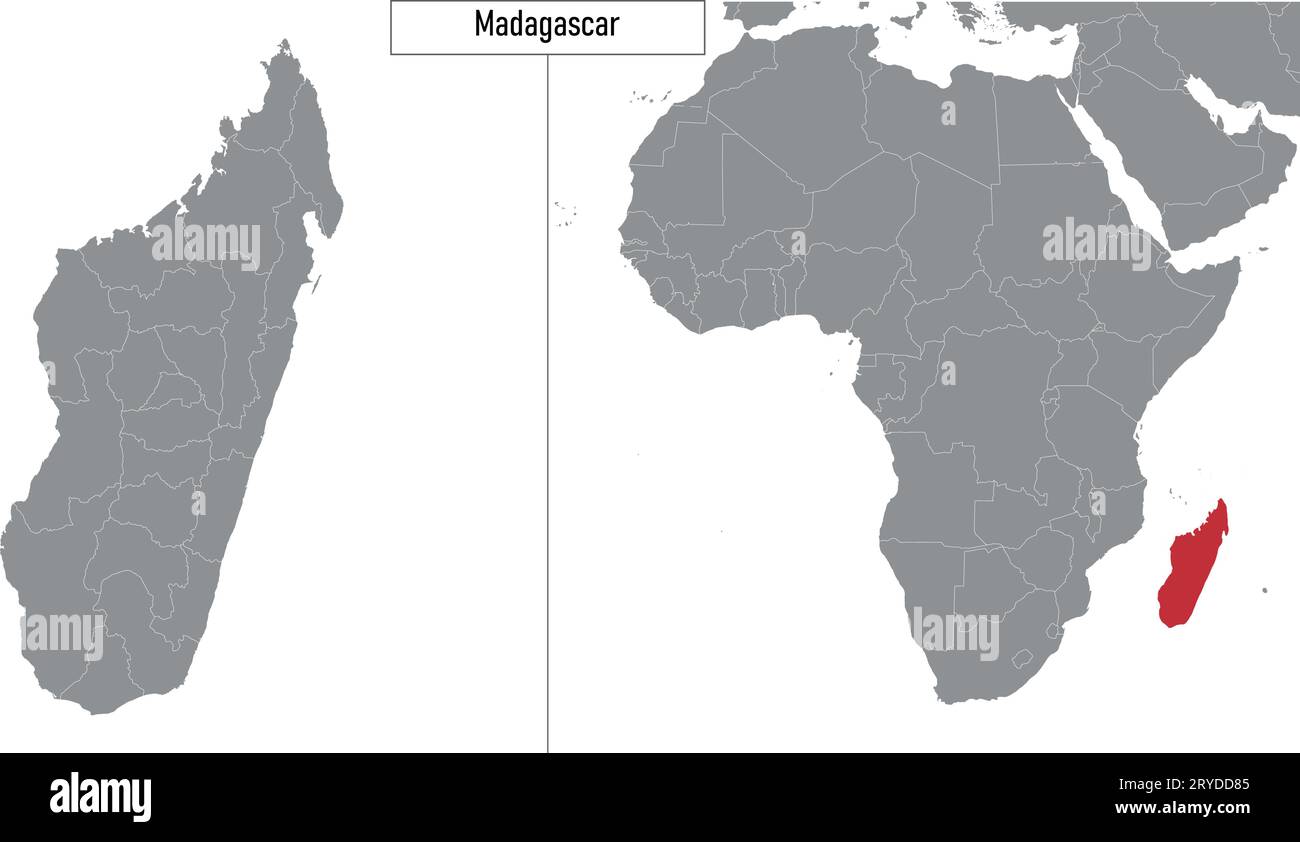 map of Madagascar and location on Africa map. Vector illustration Stock Vector Image & Art - Alamy