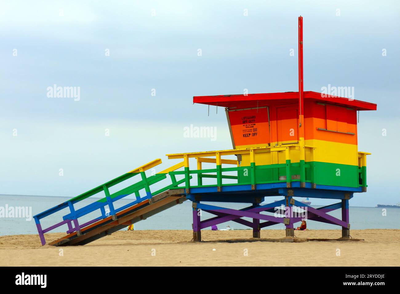 Rainbow lifeguard tower hi-res stock photography and images - Alamy