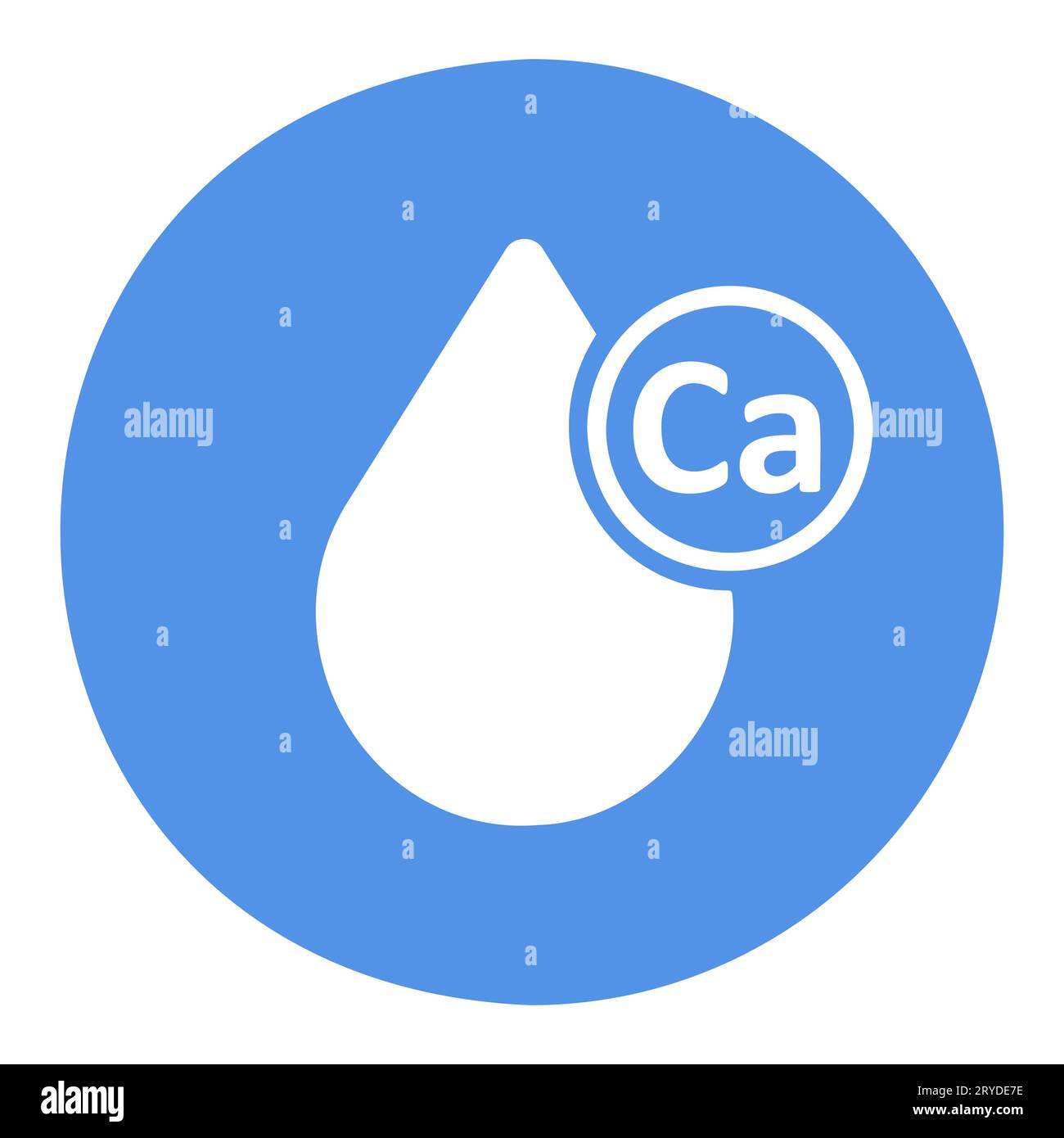Milk drop with molecule calcium vector icon. Dairy product sign. Graph ...