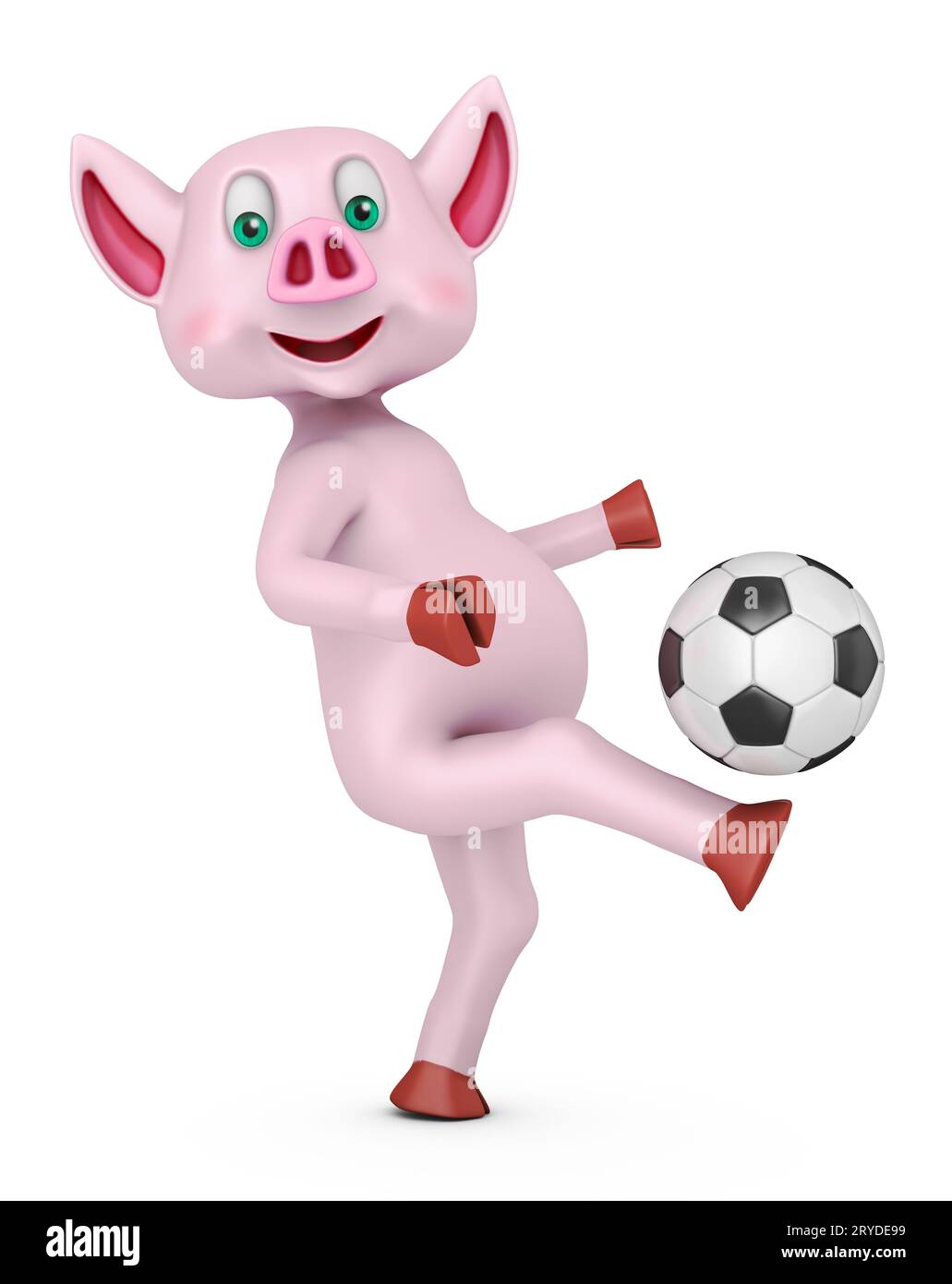 Piglet with soccer ball Stock Photo - Alamy