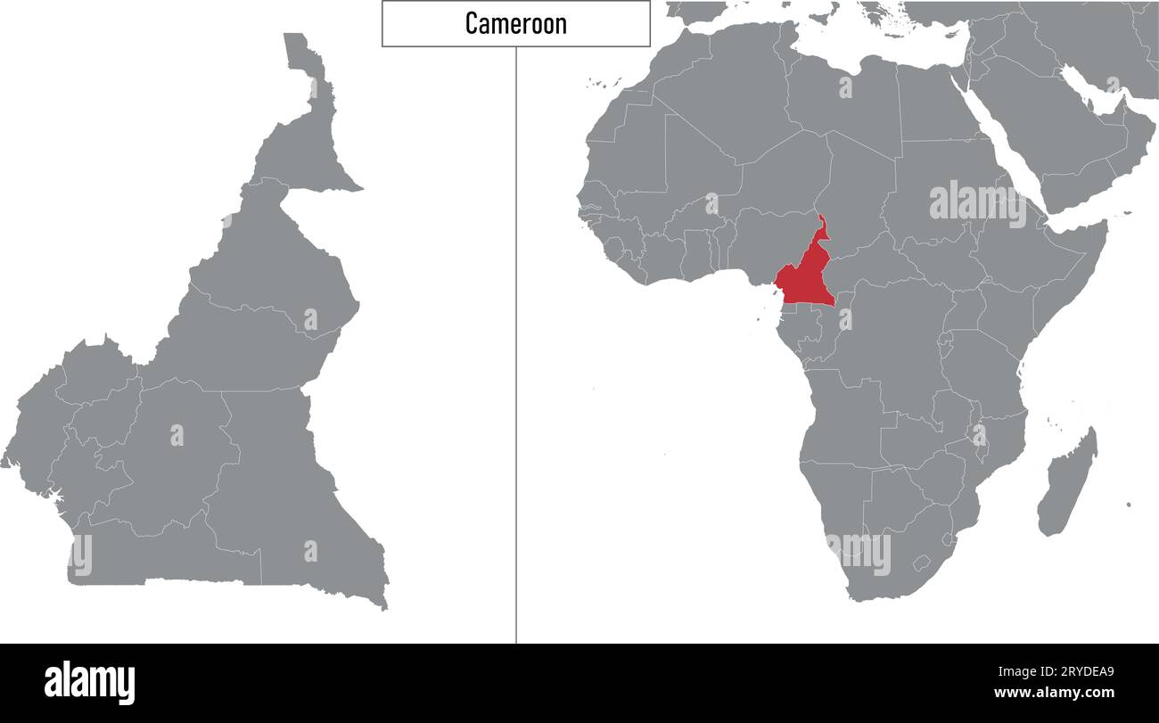 map of Cameroon and location on Africa map. Vector illustration Stock Vector Image & Art - Alamy