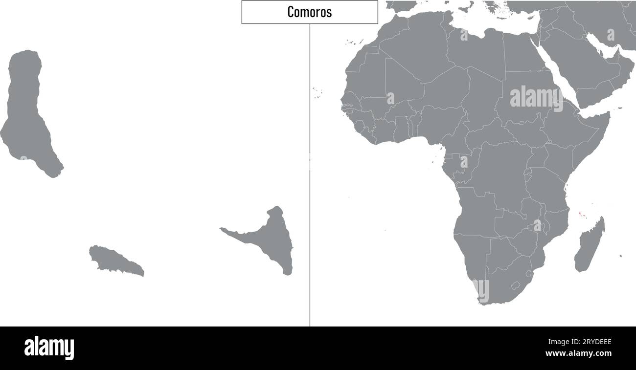 map of Comoros and location on Africa map. Vector illustration Stock Vector Image & Art - Alamy