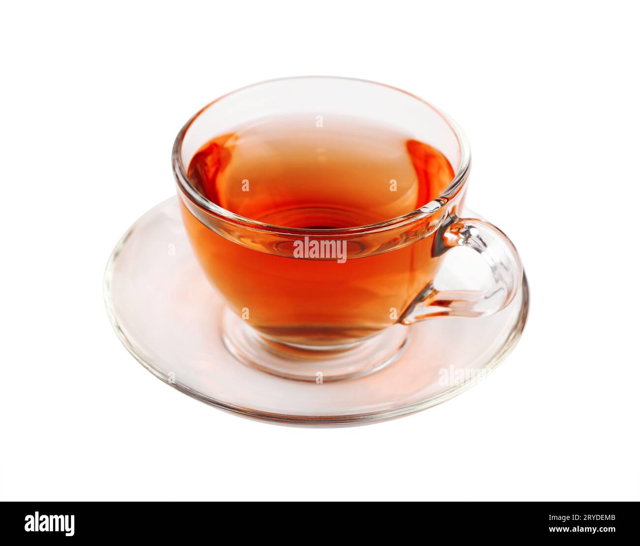 Transparent glass cup of black tea isolated Stock Photo - Alamy
