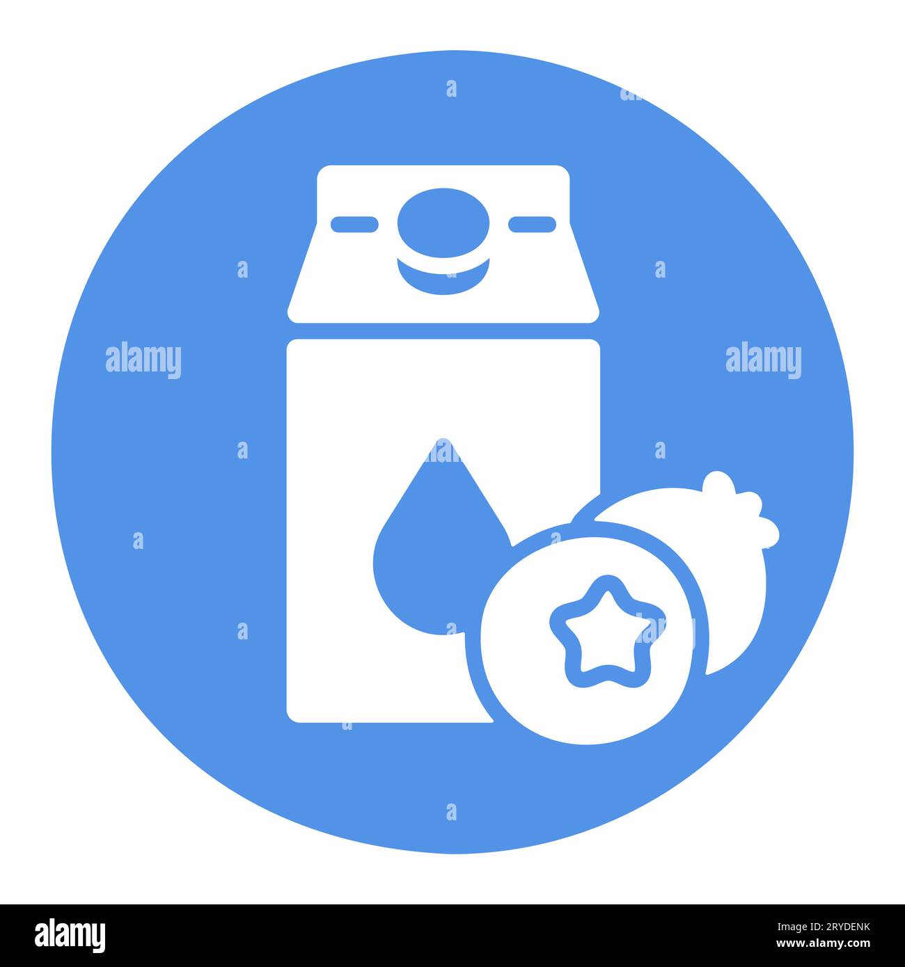 Carton of milk with flavor blueberry vector icon. Dairy product sign ...