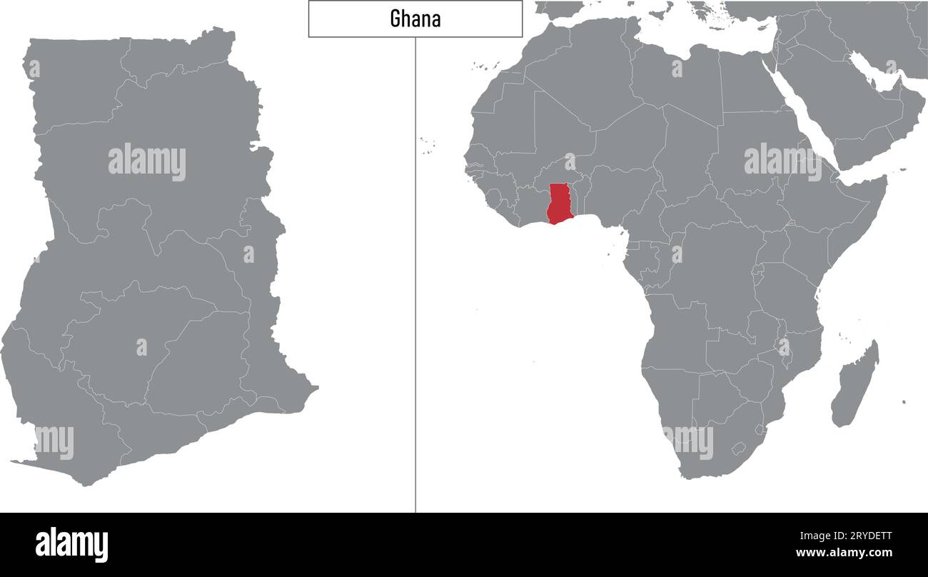 map of Ghana and location on Africa map. Vector illustration Stock Vector Image & Art - Alamy