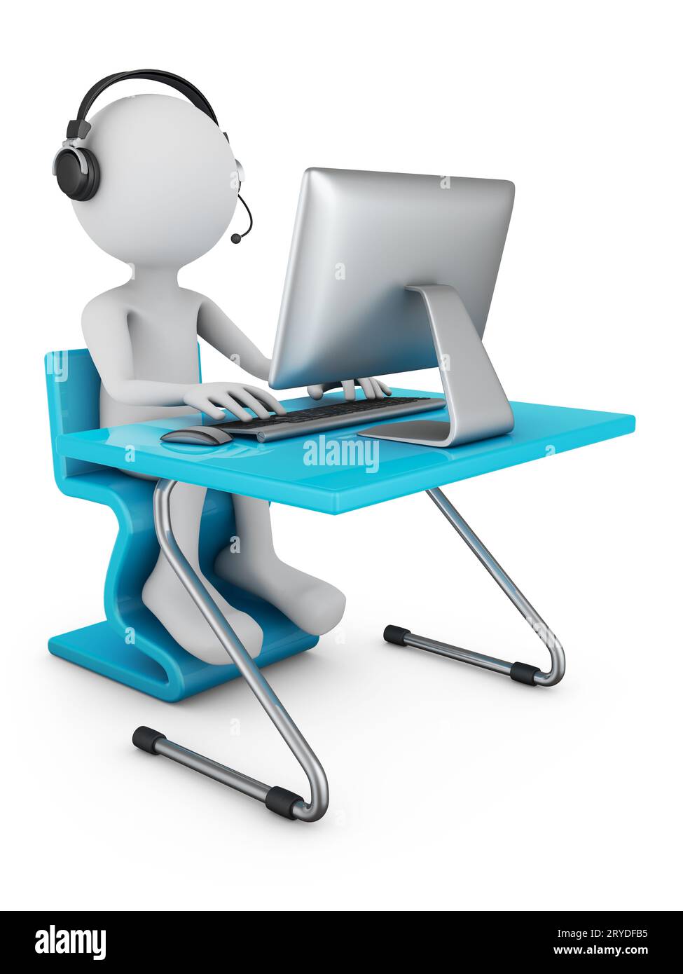 Headphones man computer Cut Out Stock Images & Pictures - Alamy