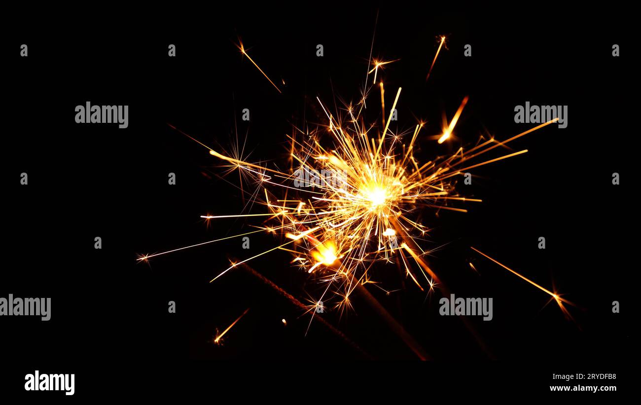 Close up several firework sparklers over black Stock Photo - Alamy