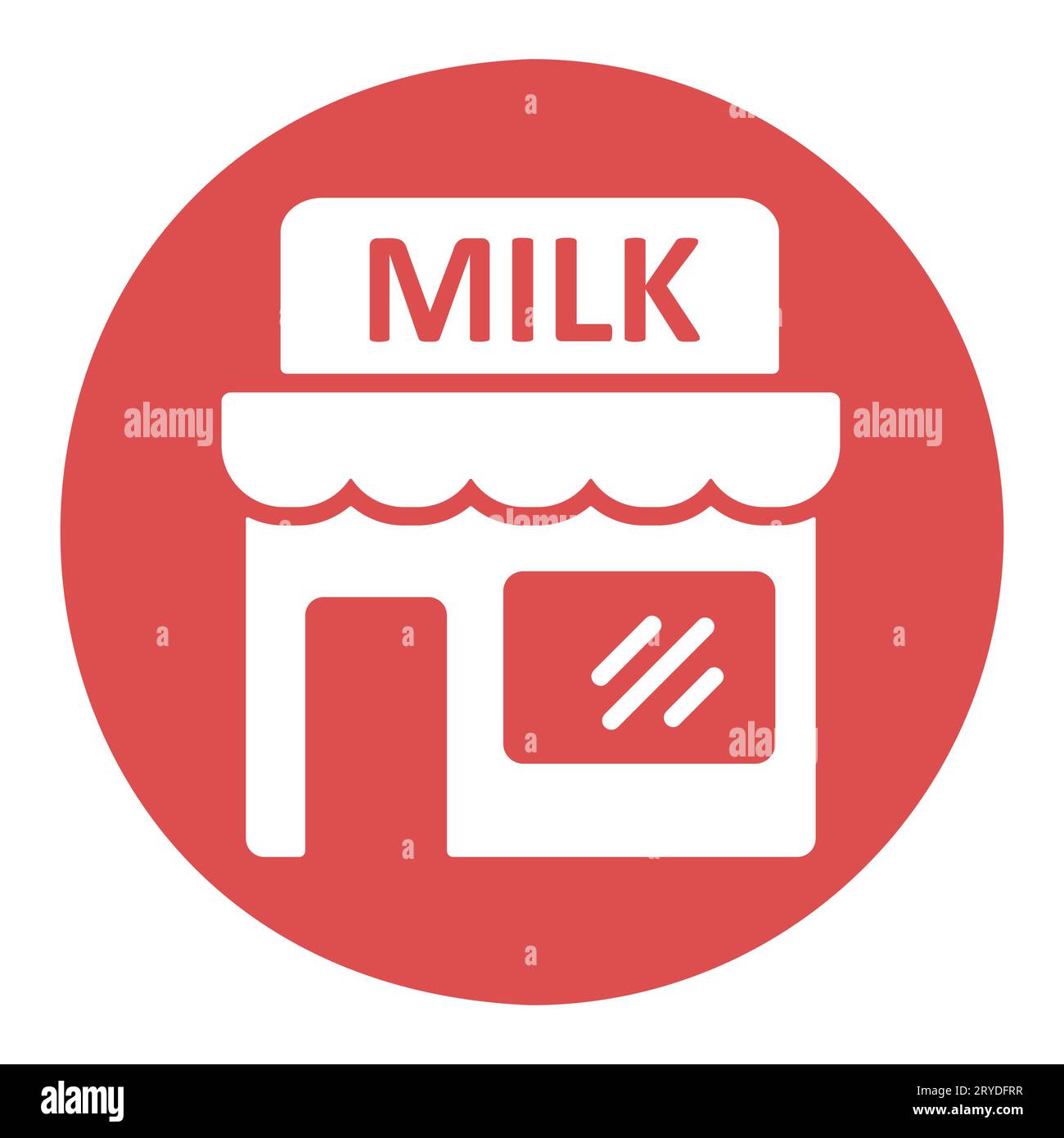 Dairy store facade vector icon. Dairy product sign. Graph symbol for ...